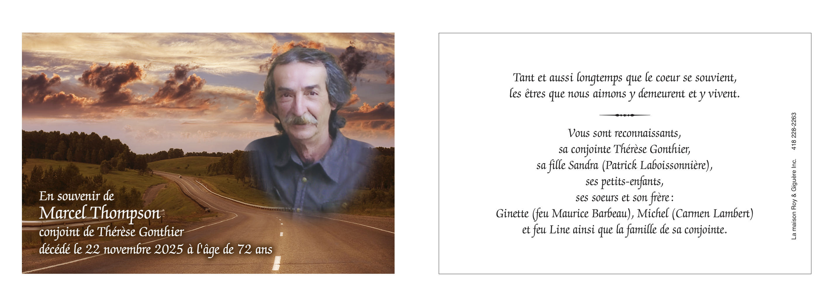Avis de décès Roy et Giguère